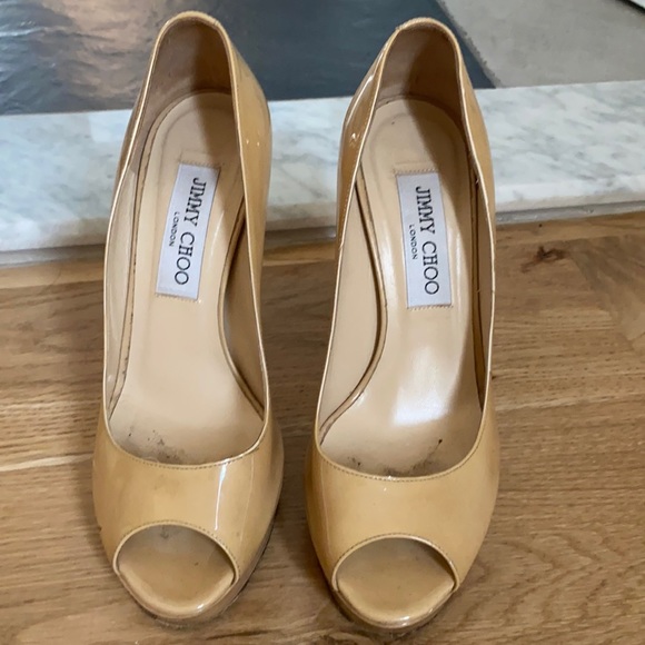 Jimmy Choo | Shoes | Jimmy Choo Open Toe Patent Pumps | Poshmark